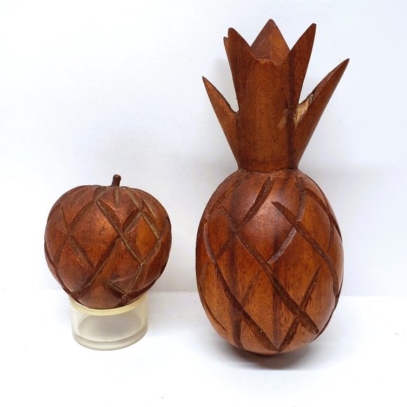 Accents | Vintage Mcm Carved Wood Fruit Pineapple 6 Apple 275 ...